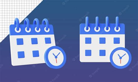 Premium Psd 3d Render Office Business Calendar And Clock Time Icons