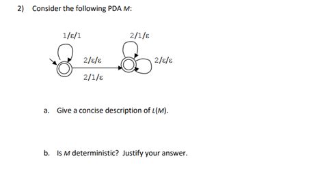 solved 2 consider the following pda m a give a concise