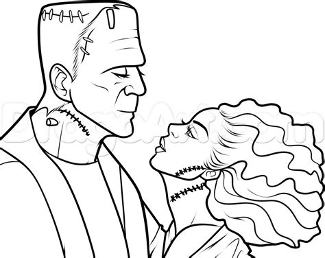 Drawing Frankenstein Clip Art Sketch Coloring Page