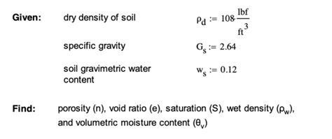 Solved Given Dry Density Of Soil Specific Gravity