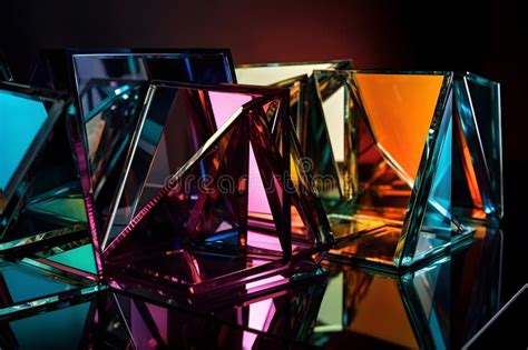 Abstract Composition With Geometric Intersecting Curved Shapes In Vibrant Colors Generative Ai