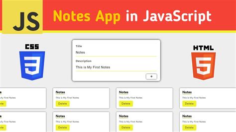 Create A Notes App Using Vanilla Javascript Javascript Project Youtube