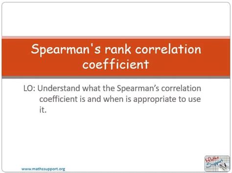 Maths Ibai 4 101 Spearmans Rank Correlation Coefficient