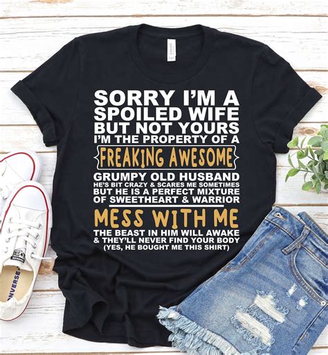 Spoiled Wife T Shirt Wifey Tshirt Wife Shirtwife Life Anniversary