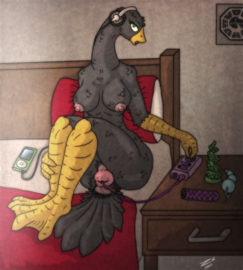 Rule 34 Avian Beak Bedroom Bird Breasts Chubby Cloaca Dharma Dildo Feathers Female Headphones