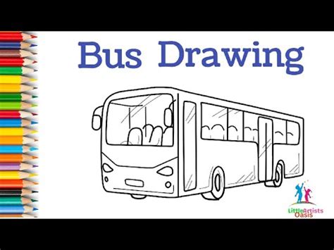 How To Draw A Bus Step By Step Bus Drawing Step By Step Drawing For Beginners Bus Drawing