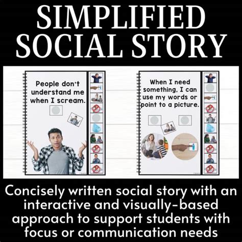 Interactive Adapted Book Visual Ring Cards No Screaming Yelling