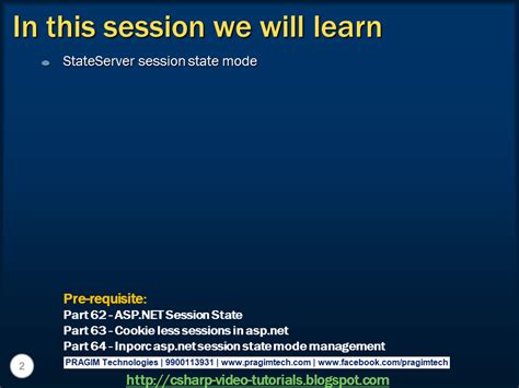Sql Server Net And C Video Tutorial Part 65stateserver Session