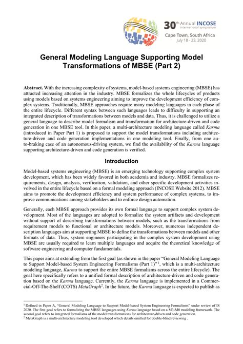 pdf general modeling language supporting architecture driven and