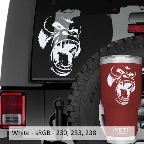 Collectible Decals Snarling Kong Gorilla Face Vinyl Decal