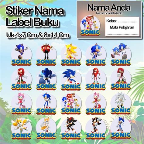 Jual Stiker Sonic Sonik Knucles Tails Dr Eggman Amy Rose Shadow Espio