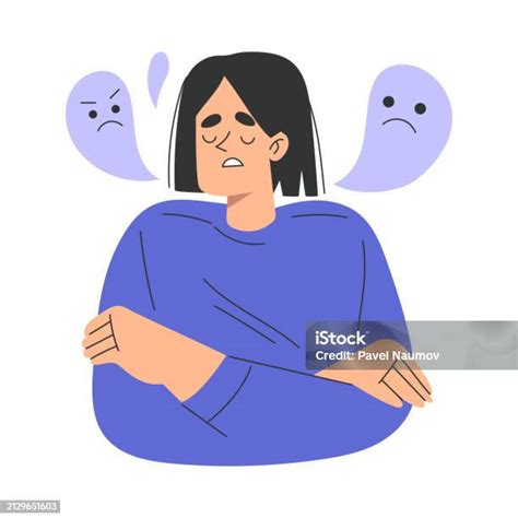 우울한 여자 와 슬픔의 감정 보여주기 얼굴 표정 벡터 일러스트 감정에 대한 스톡 벡터 아트 및 기타 이미지 감정 개념 개성 개념 Istock