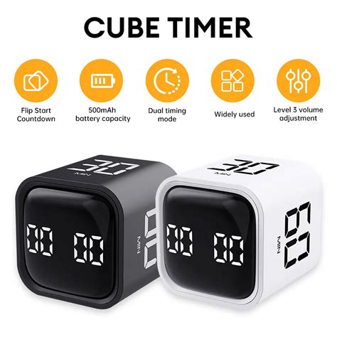 New Cube Timer Gravity Sensor Flipping Led Display 4 Preset Time Dual