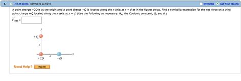 solved a point charge 2q is at the origin and a point
