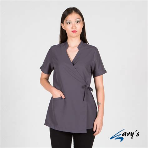 Kimono Para Peluquería Color Gris Marengo Ropa De Trabajo De Mujer