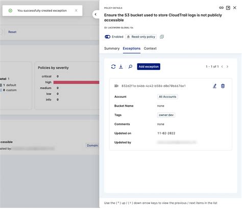 Add Compliance Policy Exceptions In The Lacework Forticnapp Console