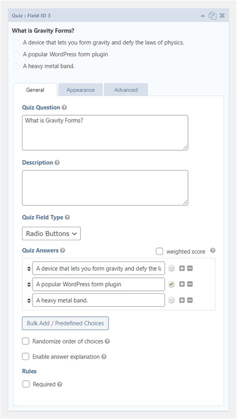 How To Use Gravity Forms To Create A Quiz And Analyze Results Gravity Wiz
