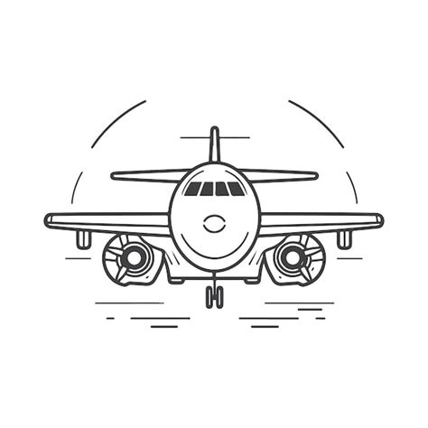 스케치 손으로 그린 단일 라인 아트 색칠 페이지 공기 계획 프리미엄 벡터