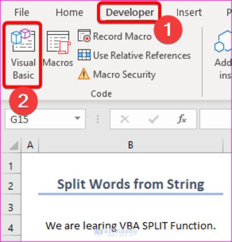 How To Use Vba Split Function In Excel 5 Examples