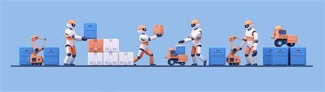 Ai Automation Robots Assembling Products Flat Design Illustration Premium Ai Generated Image