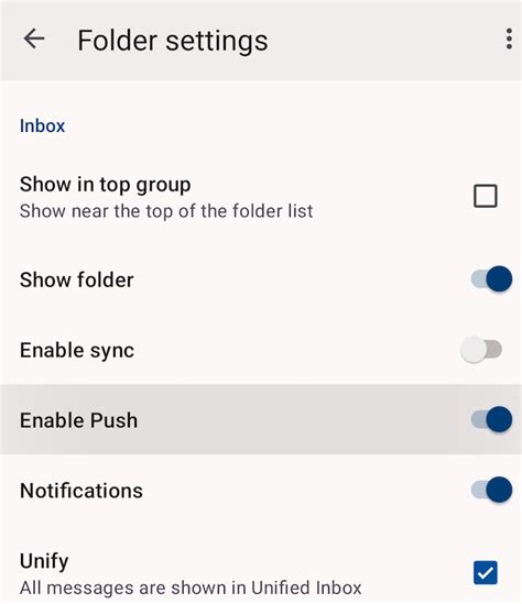 configure push email for thunderbird for android thunderbird for