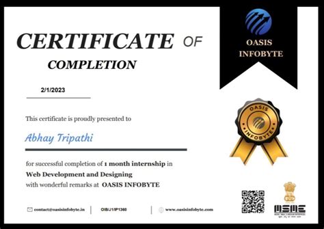 Abhay Tripathi On Linkedin Oasisinfobyte Internship Oasisinfobyte Webdevelopment Designer