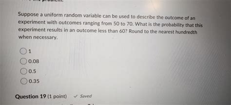 Solved Solve The Problem Suppose X Is A Uniform Random