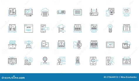 Hackers Linear Icons Set Cybercriminals Intruders Crackers Hackers Linear Icons Set Cybercriminals Intruders Crackers