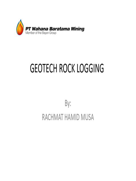 Geotech Rock Logging Pdf Sejarah