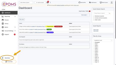 Cpoms Where Is The Main Menu Button