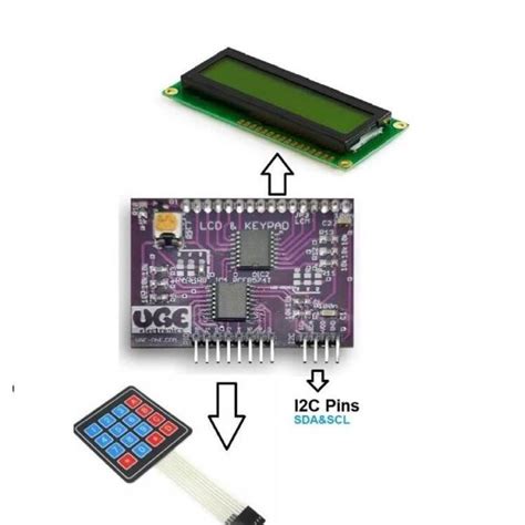 i2c lcd and keypad gpio expander module with dual pcf8574t uge