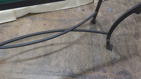 Black Metal And Glass Entry Table 60 X 18 X 31h Oahu Auctions