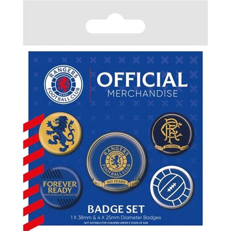 Official Glasgow Rangers Fc 5x Badges Set Brand New Ebay Uk