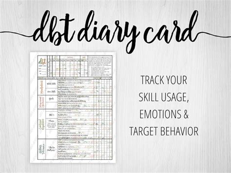DBT Bundle DBT Skills Cheat Sheet DBT Diary Card Etsy
