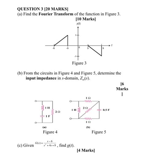 Solved Question 3 20 Marks A Find The Fourier Transform