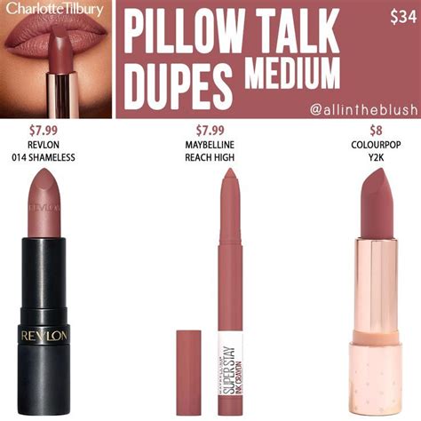 Charlotte Tilbury Pillow Talk Medium Matte Revolution Lipstick Dupes Artofit