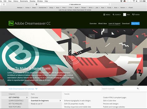 Adobe Dreamweaver Tutorial Content Set Behance