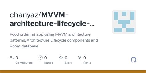 GitHub Chanyaz MVVM Architecture Lifecycle Components And Room Database Project Food Ordering