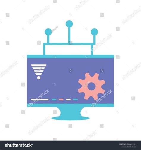 computer network internet icon isolated stock vector royalty free