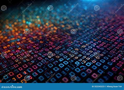 Colorful Technology Binary Matrix Code Abstract Wallpaper Patern Background Stock Illustration