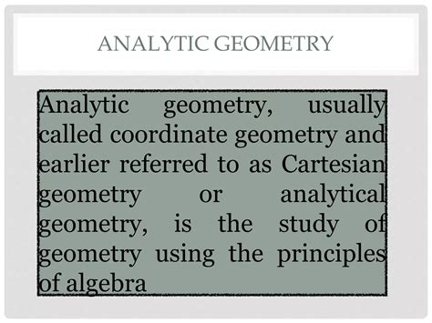 Analytical Geometry Ppt Ppt