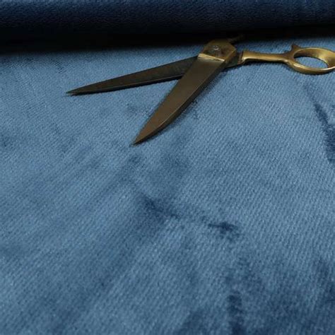 Oscar Deep Pile Plain Chenille Velvet Material Royal Blue Colour Uphol