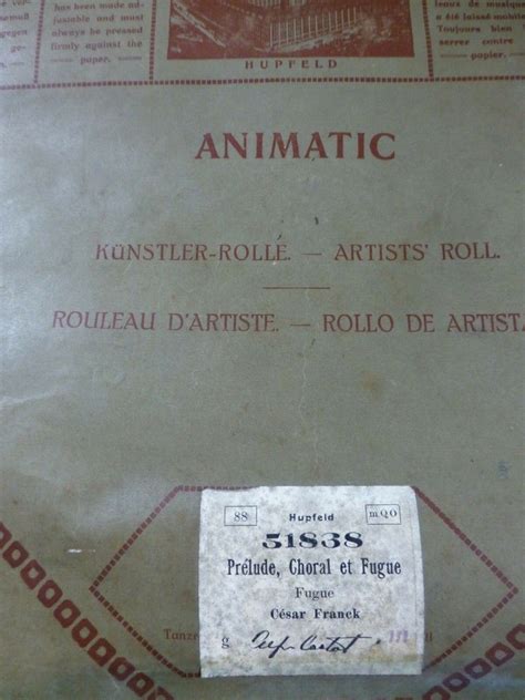 Pianola Rolls 8 Hupfeld Animatic Hand Played Piano Rolls Ebay
