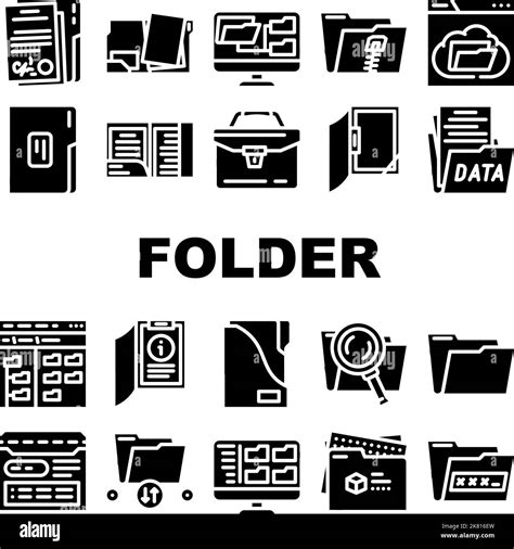 Folder Document Business File Icons Set Vector Stock Vector Image And Art