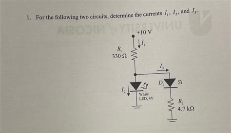 solved 1 for the following two circuits determine the