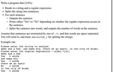 VIDEO Solution Write A Program That Reads In A String And A Regular Expression Splits The