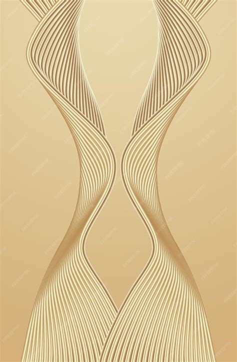 Premium Photo 3d Shading Gold Symmetrical Wavy Line Technical Texture