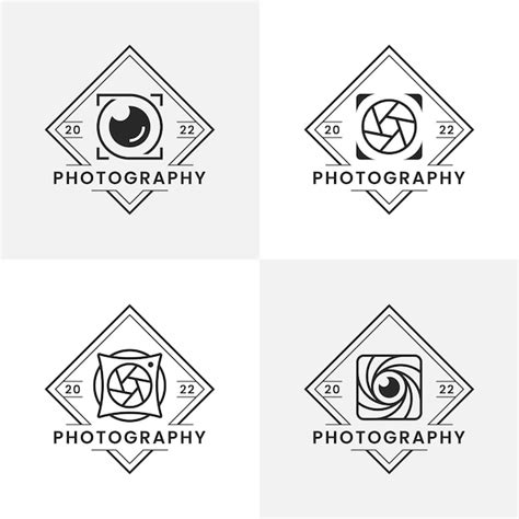 사진 카메라 로고 디자인 프리미엄 벡터
