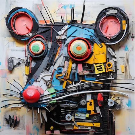 Premium Ai Image 3d Abstract Sculpture Rat Inspired By Basquiat