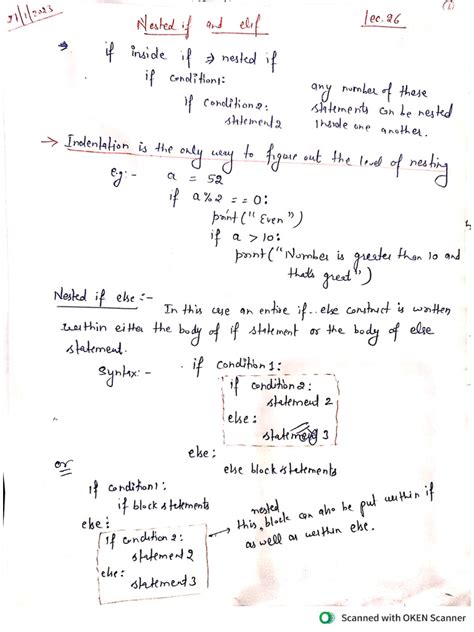 Elif And Nested If Else In Python Pdf